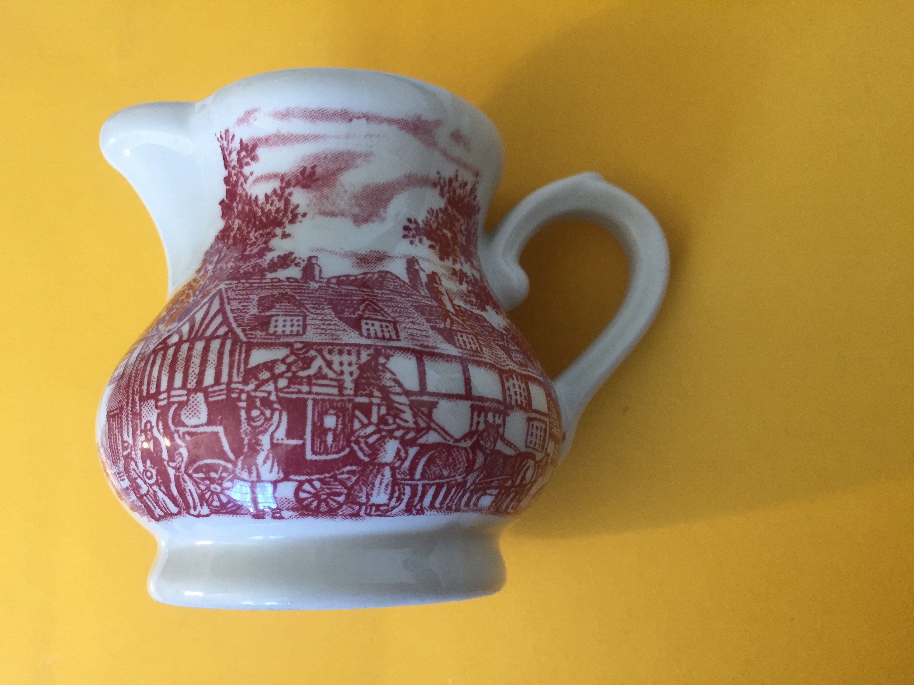 Vintage J Broadhurst & Sons swan Inn Red and Cream - Etsy