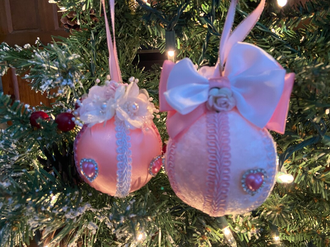 PINK & WHITE VELVET Set 2-christmas,holiday,wedding-pink Velvet,pink ...