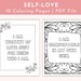 10 Self-love Affirmations Coloring Pages, Floral Printables ...