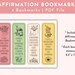 4 Reading Affirmation Bookmarks, Floral Printables, Inspirational and ...