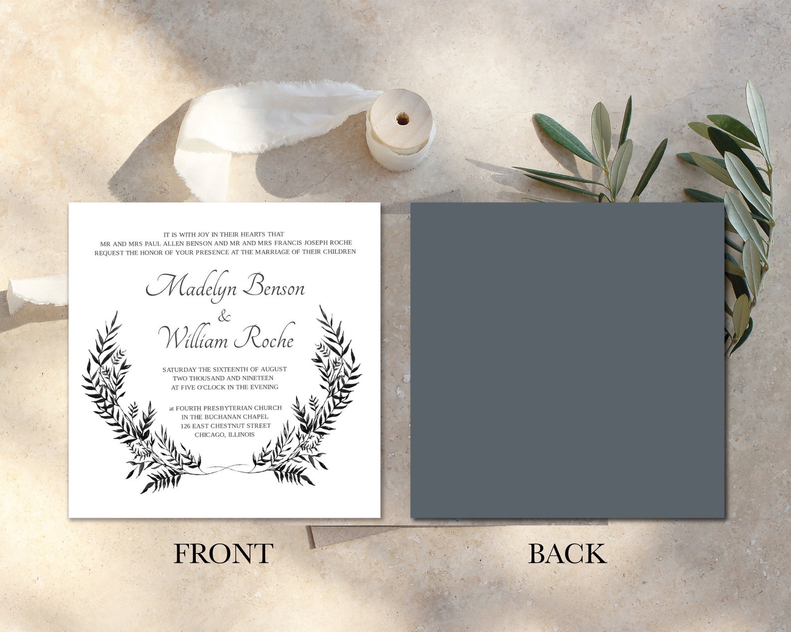 Classic 5x5 Wedding Invitation Template, INSTANT DOWNLOAD, With Photo ...
