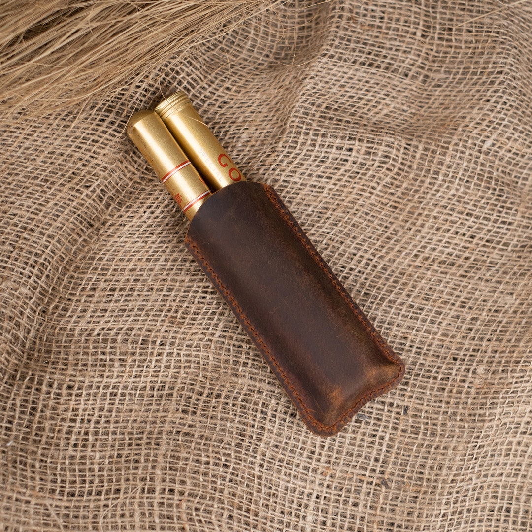 Personalized Cigars Case, Leather Cigar Holder, Travel Humidor ...