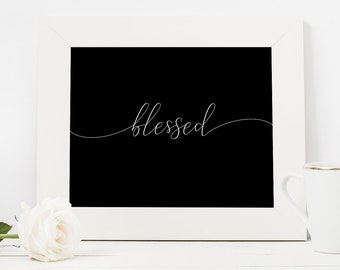 Blessed Printable Christian Printable Printable Wall Art - Etsy
