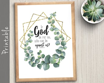 If God Be for Us Who Can Be Against Us Bible Verse Printable | Etsy