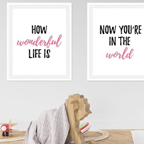 How Wonderful Life is Now You're in the World Print | Etsy