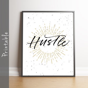Hustle Poster Printable Inspirational Entreprenuer Sign - Etsy