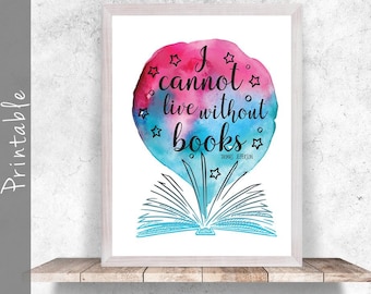 I Cannot Live Without Books | Etsy
