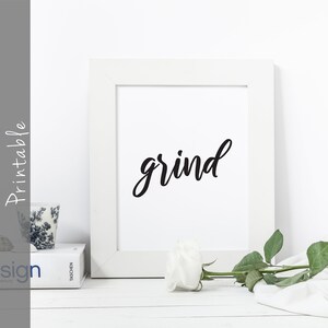 Grind Motivational Quote Print Inspirational Typography Poster ...
