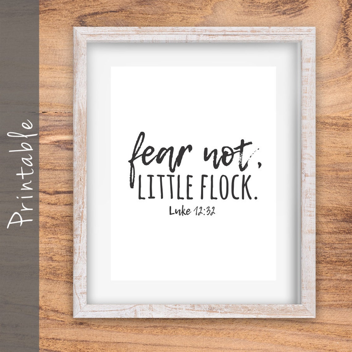 Fear Not Little Flock Christian Bible Verse Art Luke 12 32 | Etsy