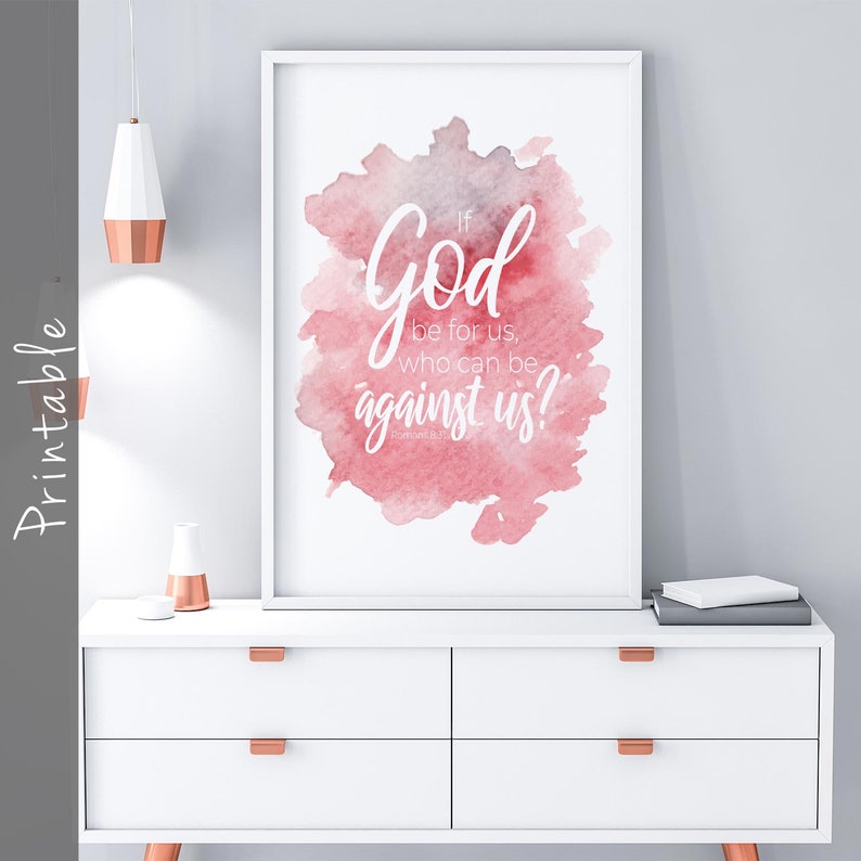 If God Be for Us Who Can Be Against Us Bible Verse Printable - Etsy