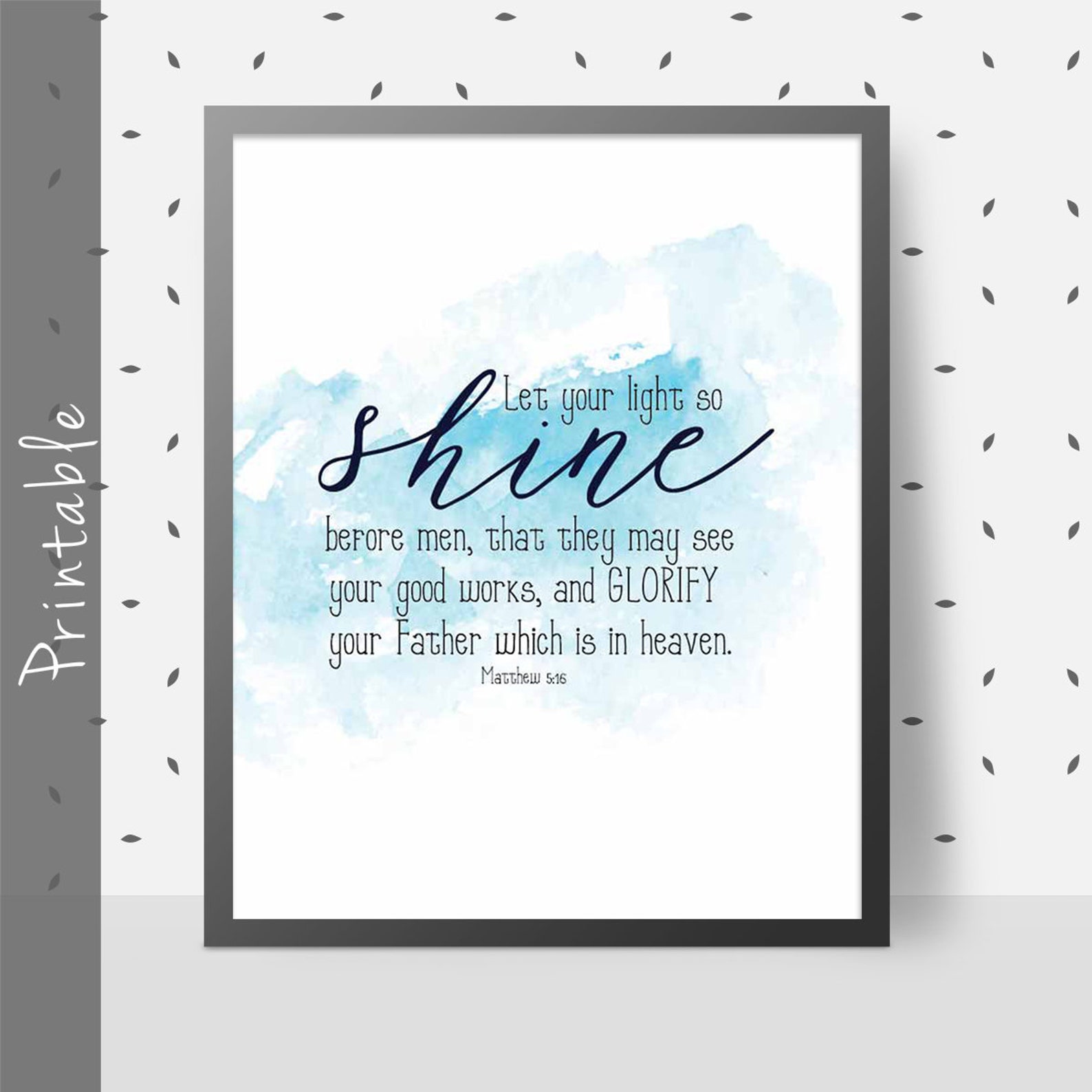 Let Your Light so Shine Before Men Bible Verse Printable - Etsy
