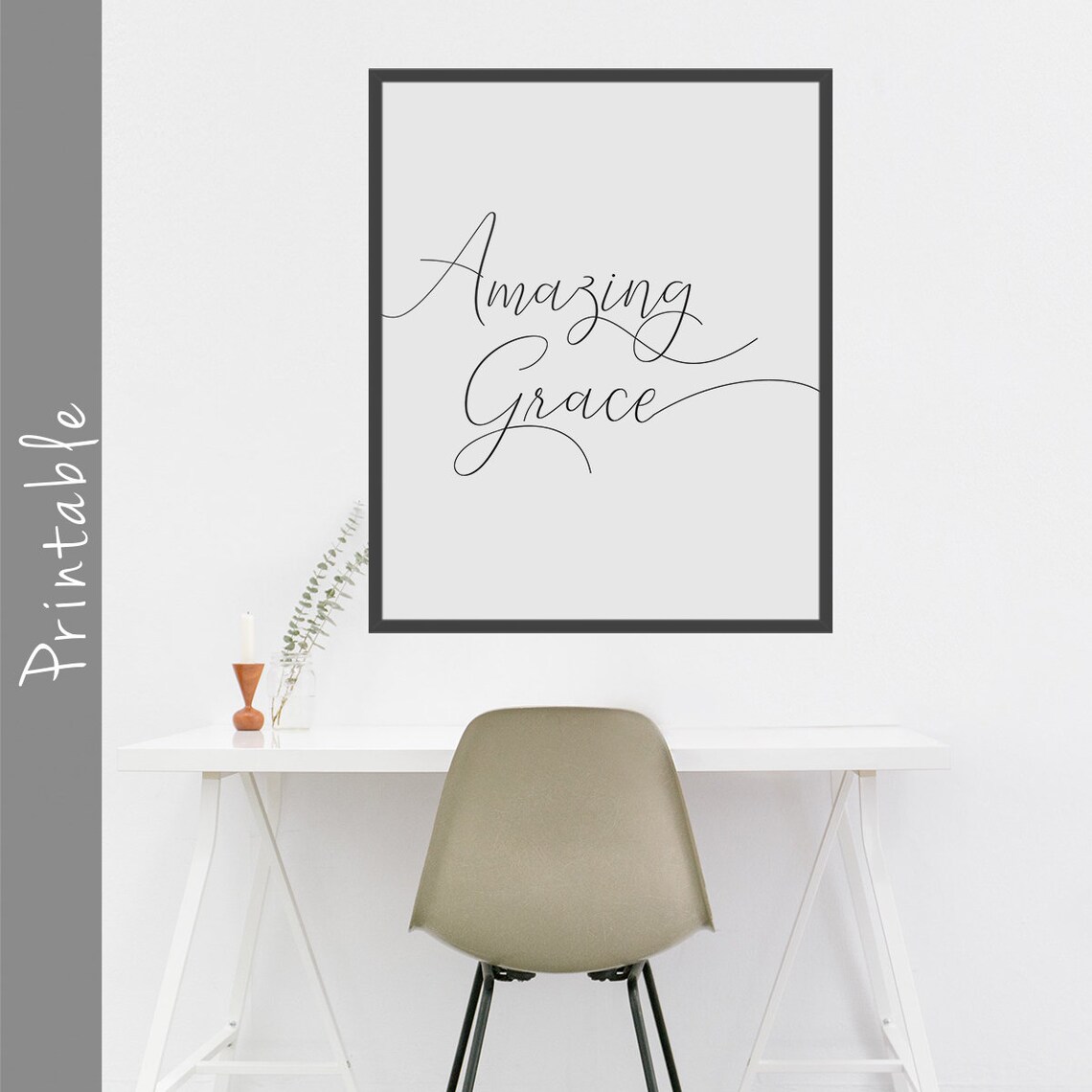 Amazing Grace Printable Christian Art Inspirational Quote | Etsy