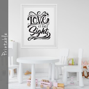 Love at First Sight Nursery Art Printable New Baby Wall Art - Etsy