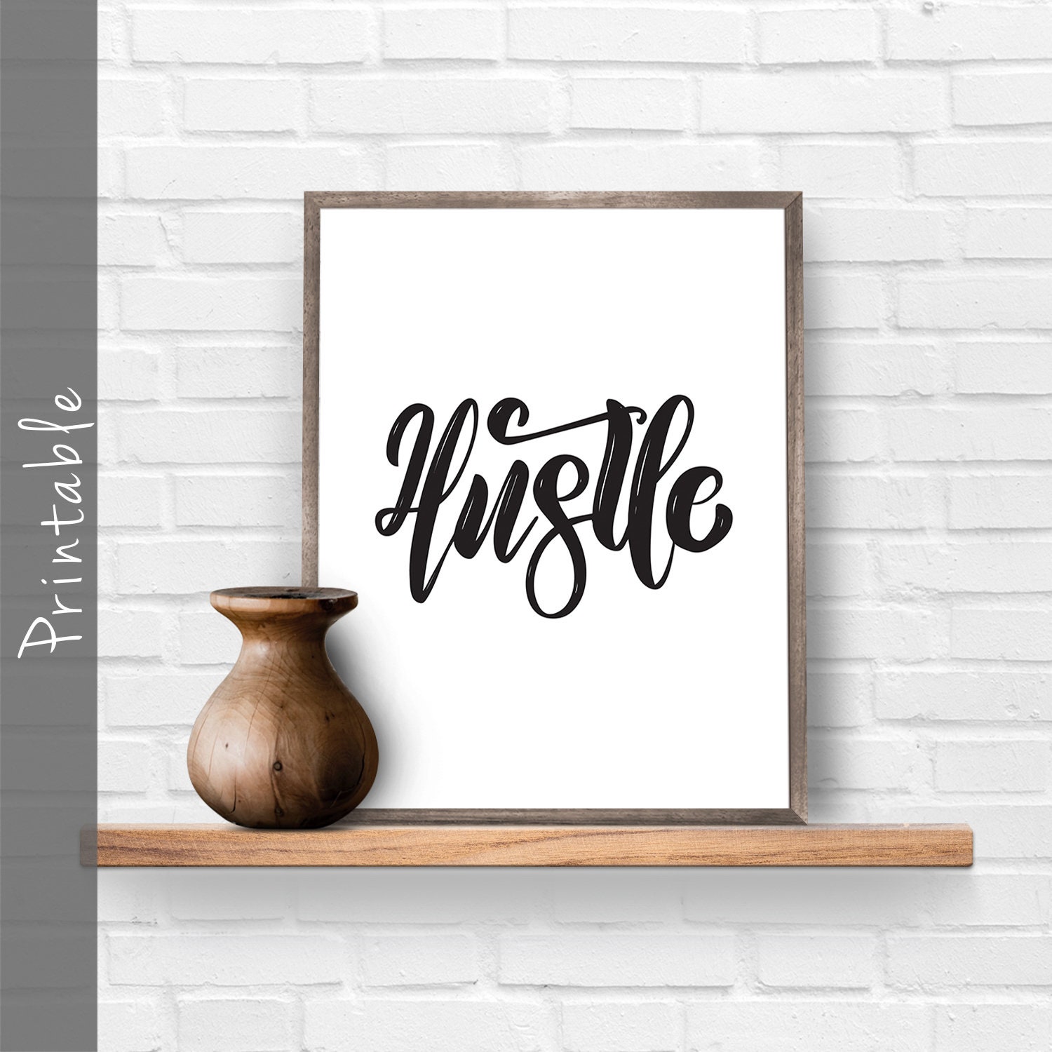 Hustle Poster Printable Inspirational Quote Entrepreneur Gift - Etsy