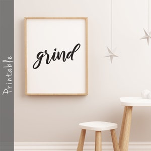 Grind Motivational Quote Print Inspirational Typography Poster ...