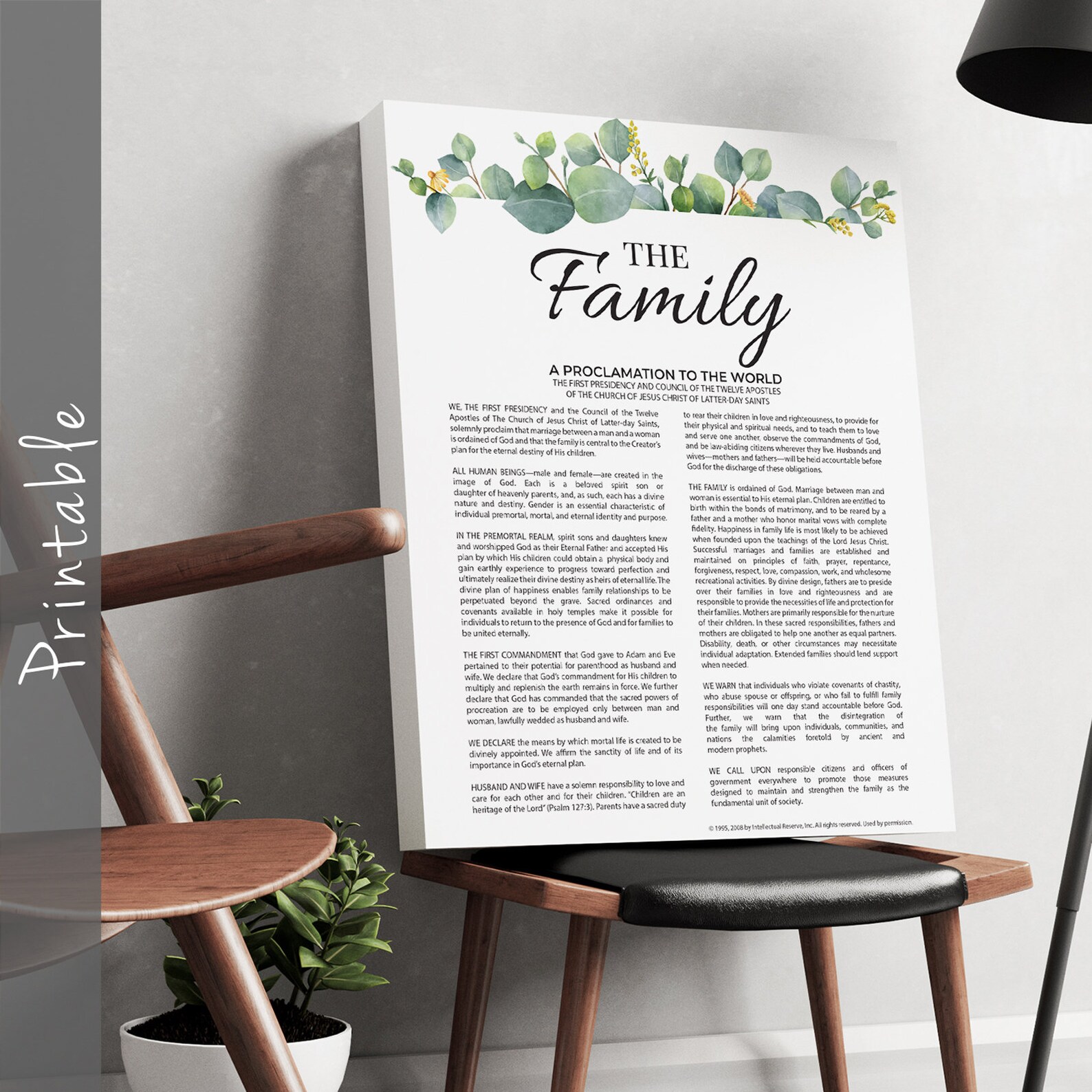 Family Proclamation, the Family, A Proclamation to the World, Printable ...
