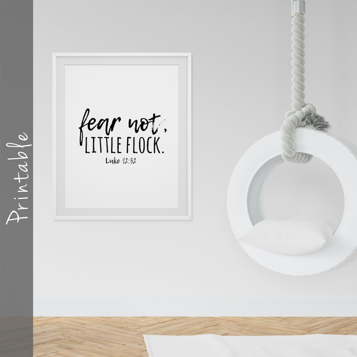Fear Not Little Flock Christian Bible Verse Art Luke 12 32 | Etsy