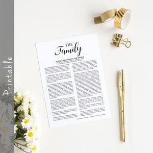 The Family Proclamation Printable the Family A Proclamation to the ...