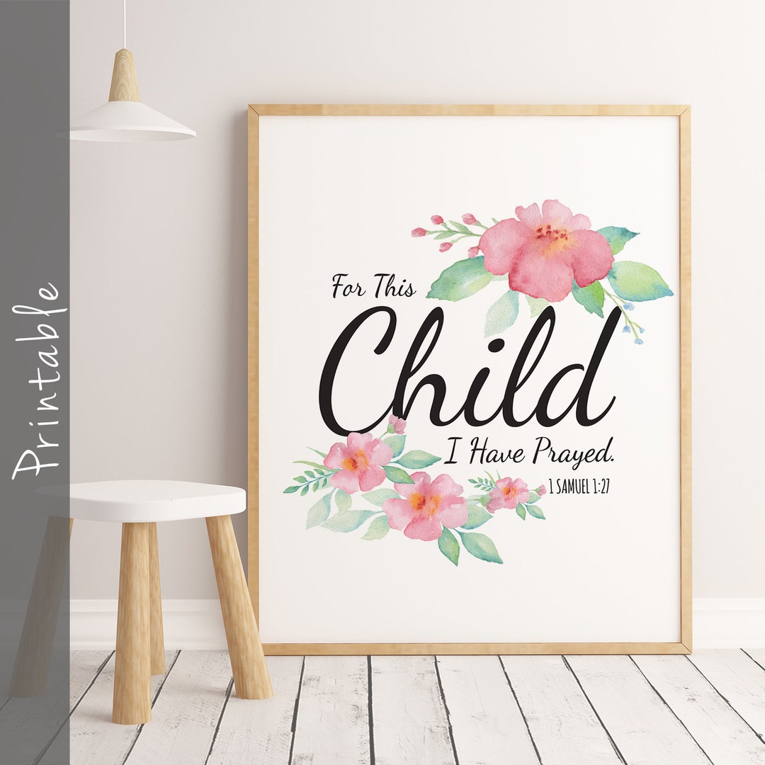 For This Child I Have Prayed Printable Sign - Etsy