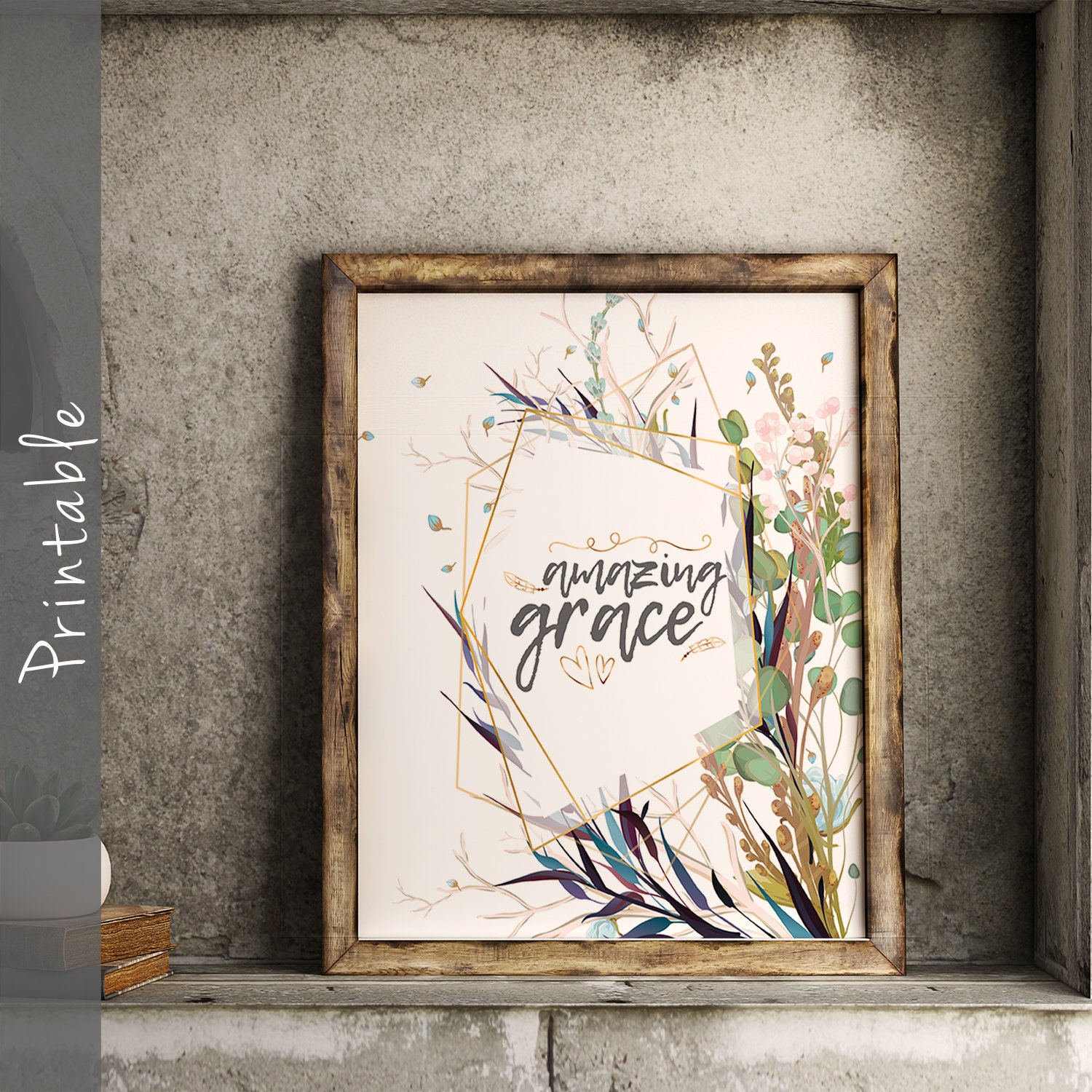 Amazing Grace Sign Christian Wall Art Printable - Etsy