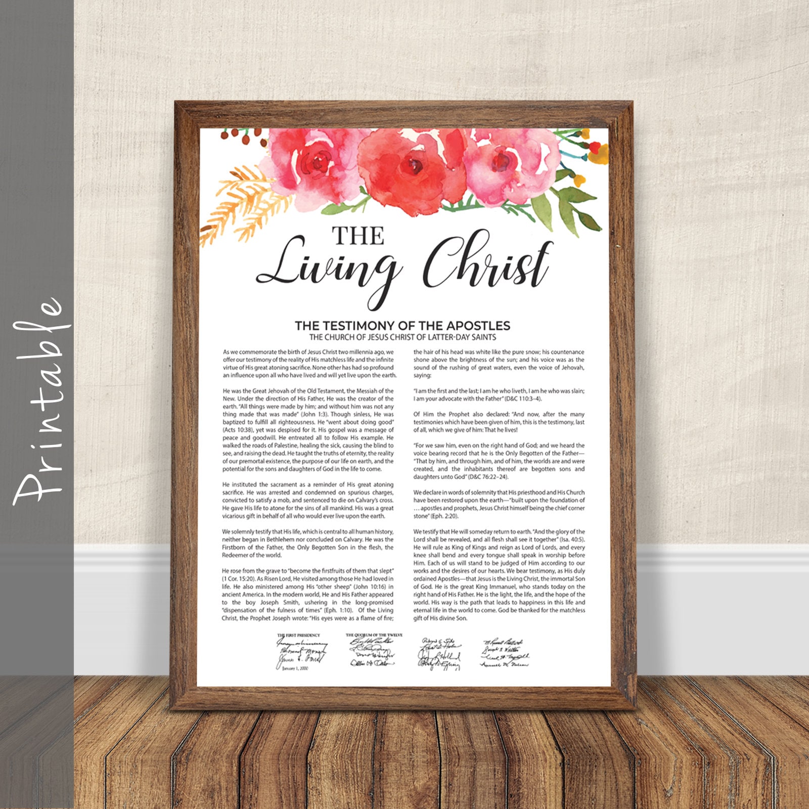 The Living Christ Proclamation Print LDS Printable - in 18 Different ...