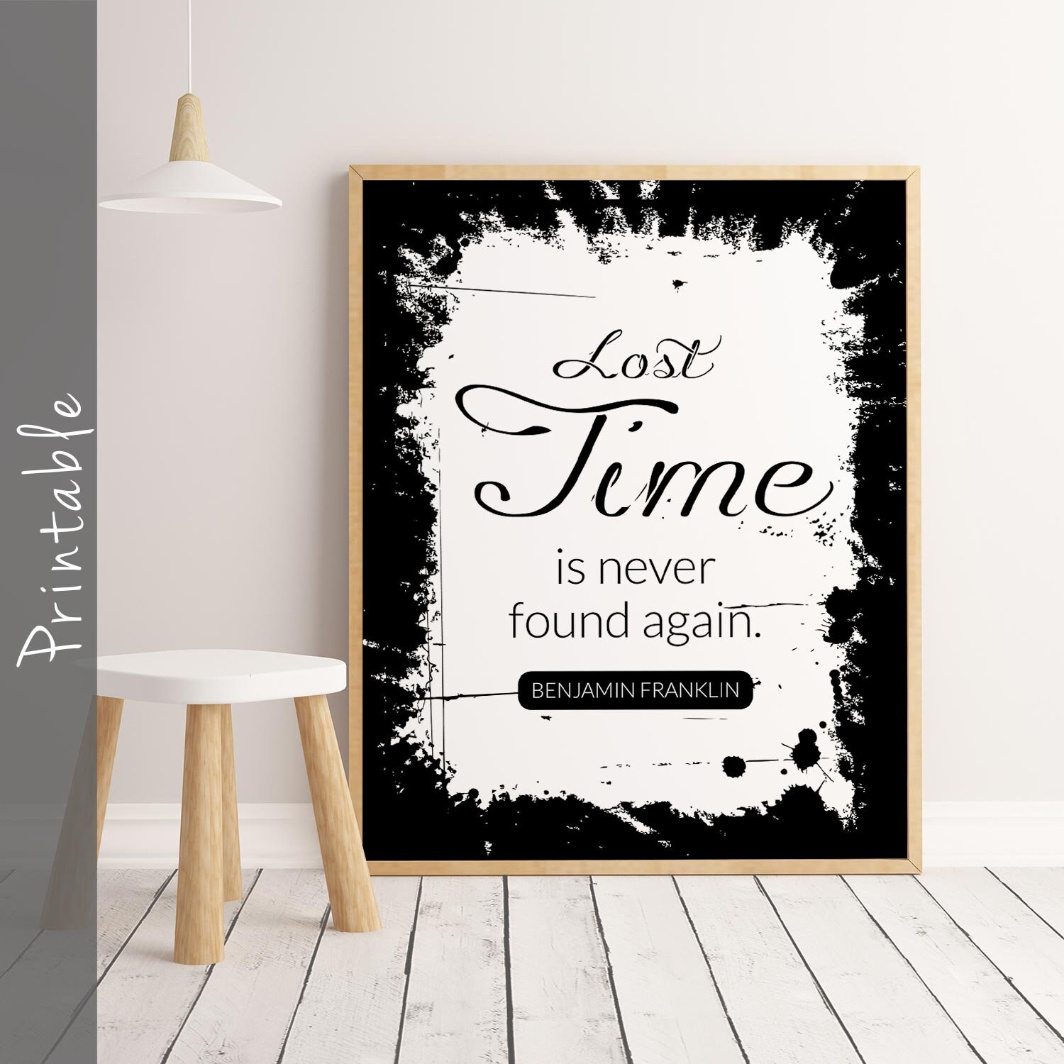 Lost Time is Never Found Again Printable Benjamin Franklin - Etsy