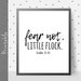 Fear Not Little Flock Christian Bible Verse Art Luke 12 32 Printable ...