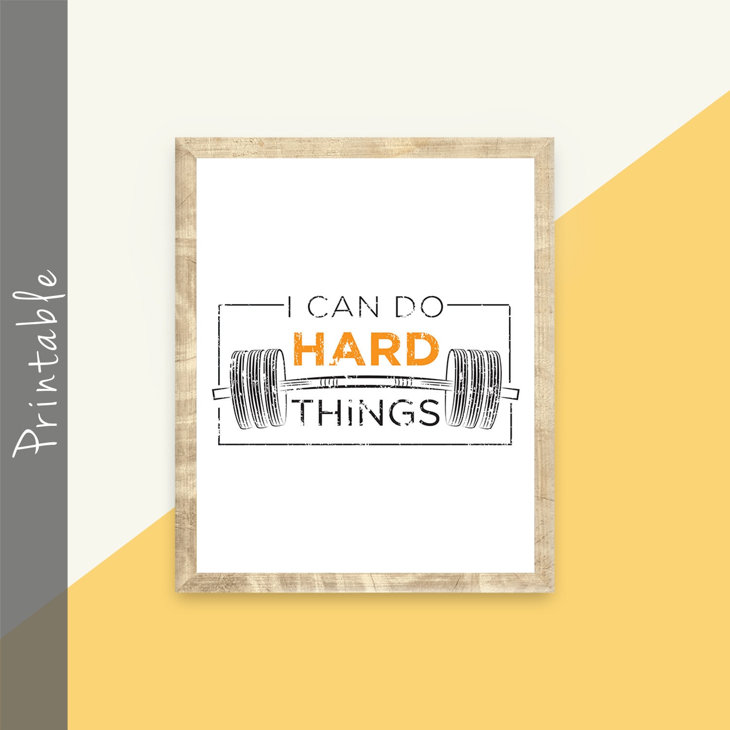 I Can Do Hard Things Motivational Quote Distressed Typography | Etsy