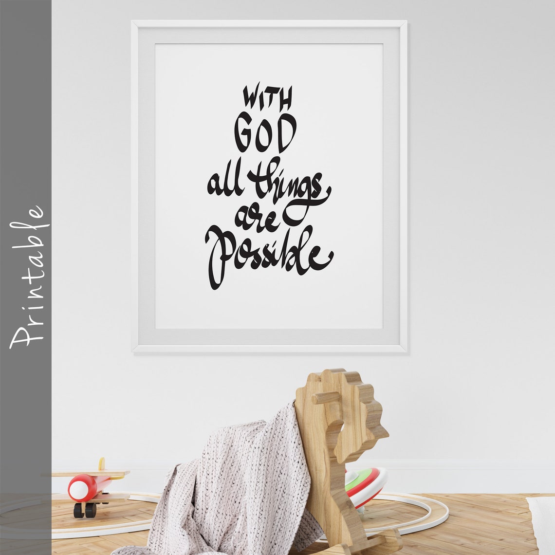 With God All Things Are Possible Christian Printable Matthew 19 26 - Etsy