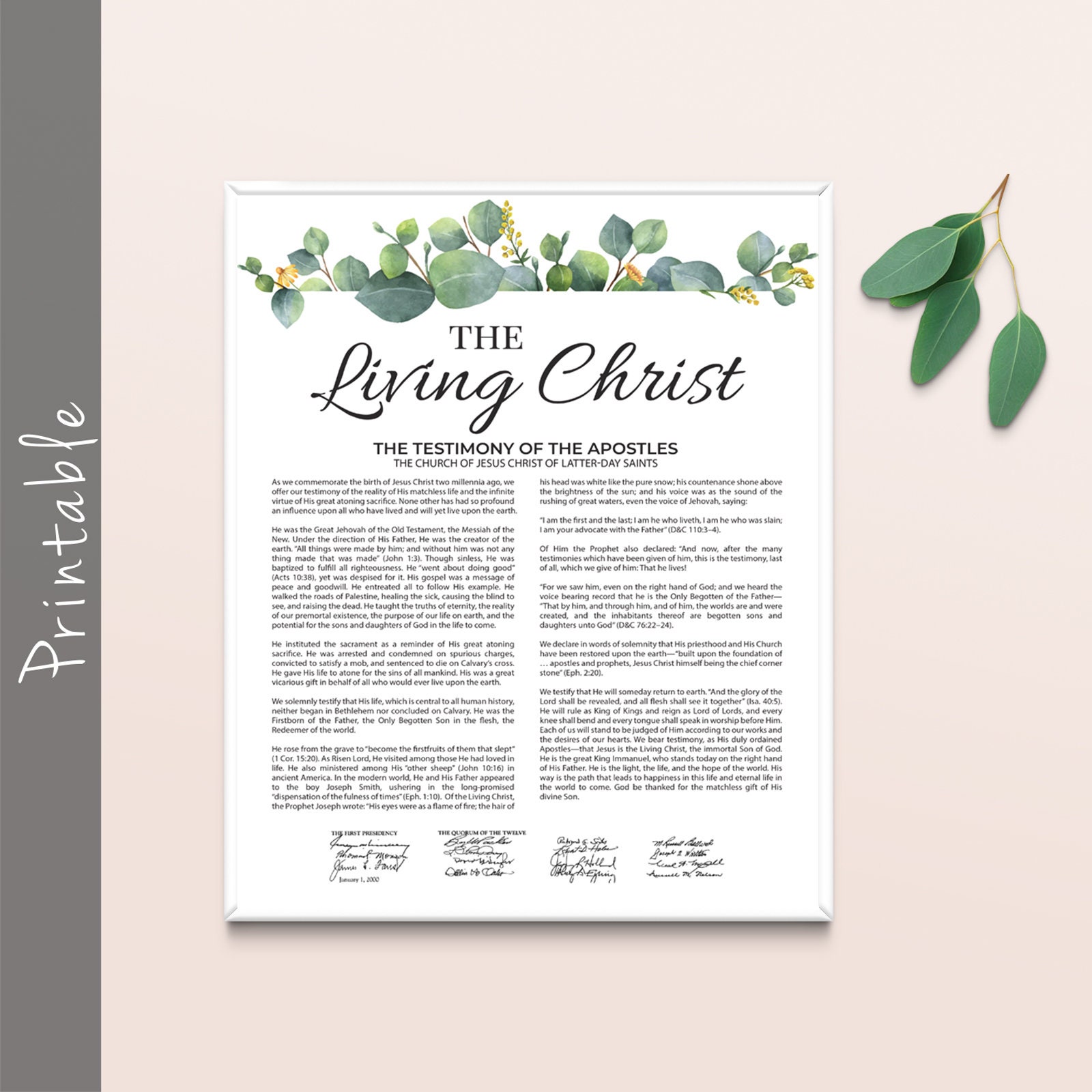 The Living Christ Proclamation LDS Art LDS Printable in 18 | Etsy