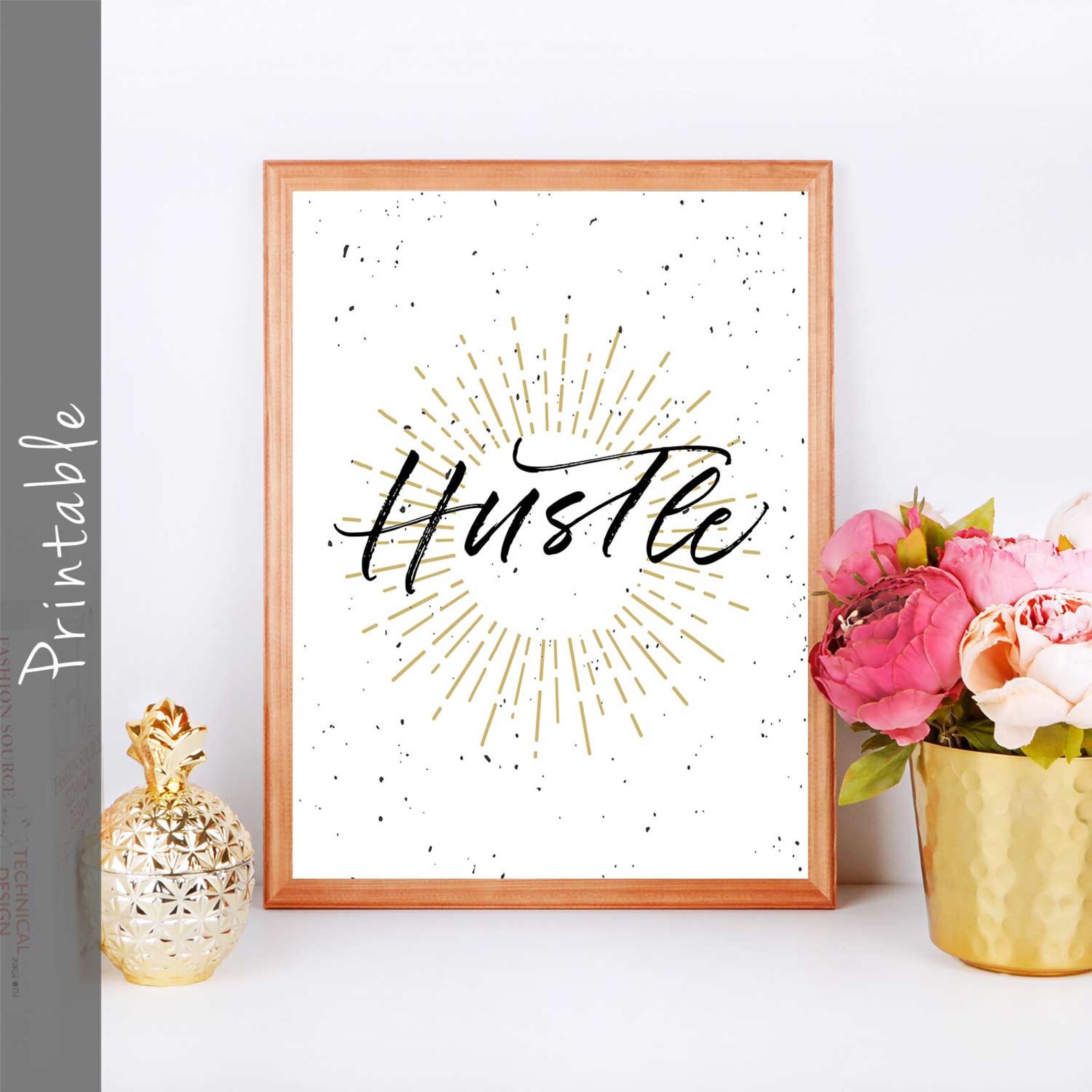 Hustle Poster Printable Inspirational Entreprenuer Sign | Etsy