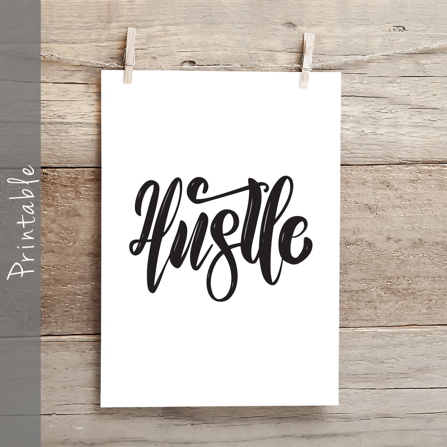 Hustle Poster Printable Inspirational Quote Entrepreneur Gift | Etsy