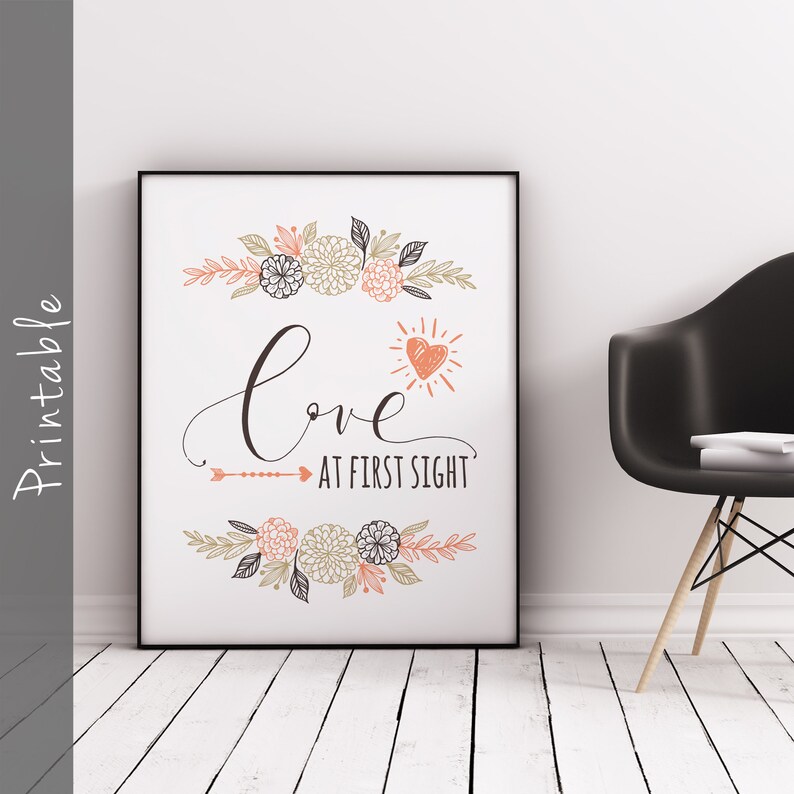 Love at First Sight Nursery Art Printable Baby Shower Gift - Etsy