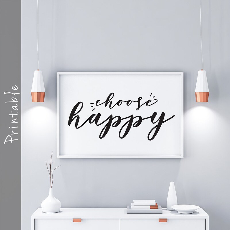 Choose Happy Print - Etsy