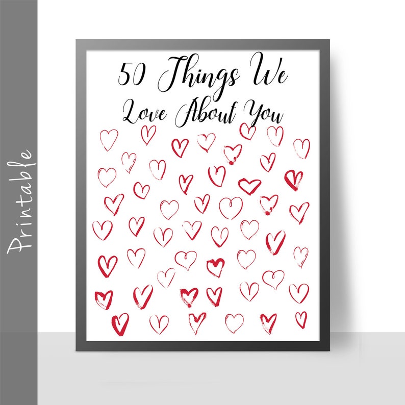 50 Things We Love About You Printable 50th Birthday Gift - Etsy
