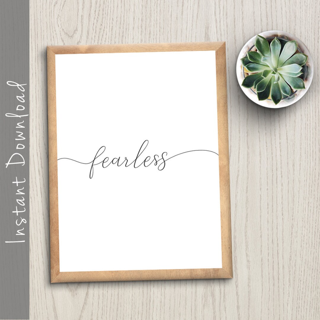 Fearless Printable Wall Art Sign - Etsy