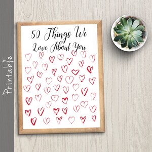 50 Things We Love About You Printable 50th Birthday Gift, Personalized ...