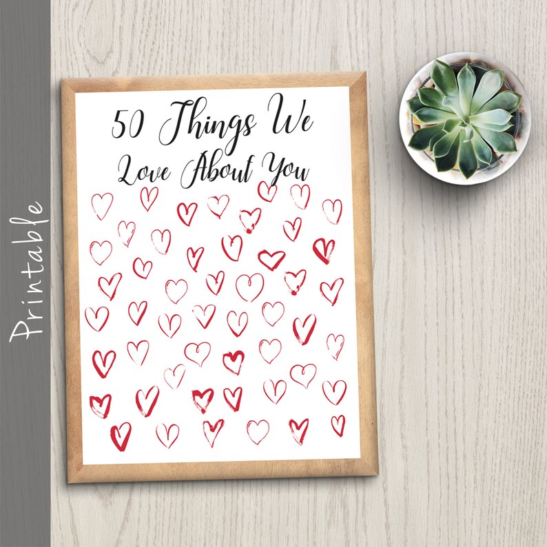 50 Things We Love About You Printable 50th Birthday Gift - Etsy