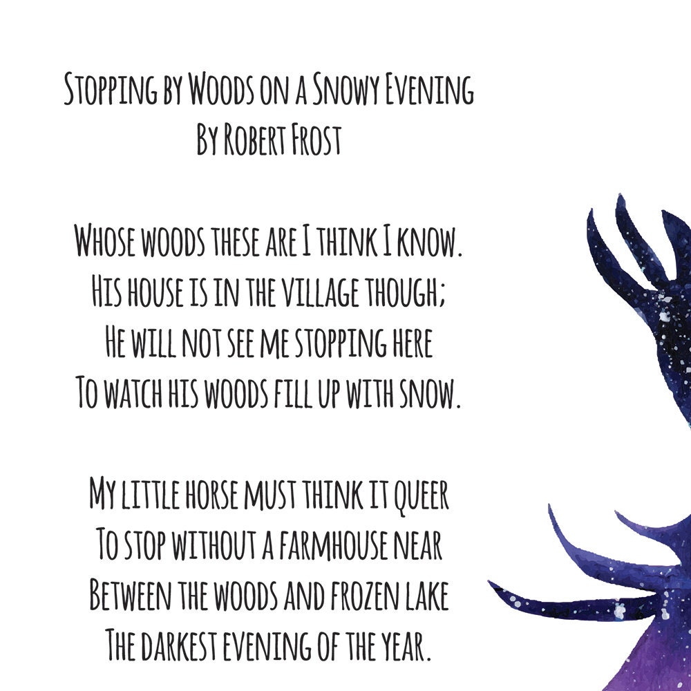 Robert Frost Poem: Stopping by Woods on A Snowy Evening - Etsy Canada