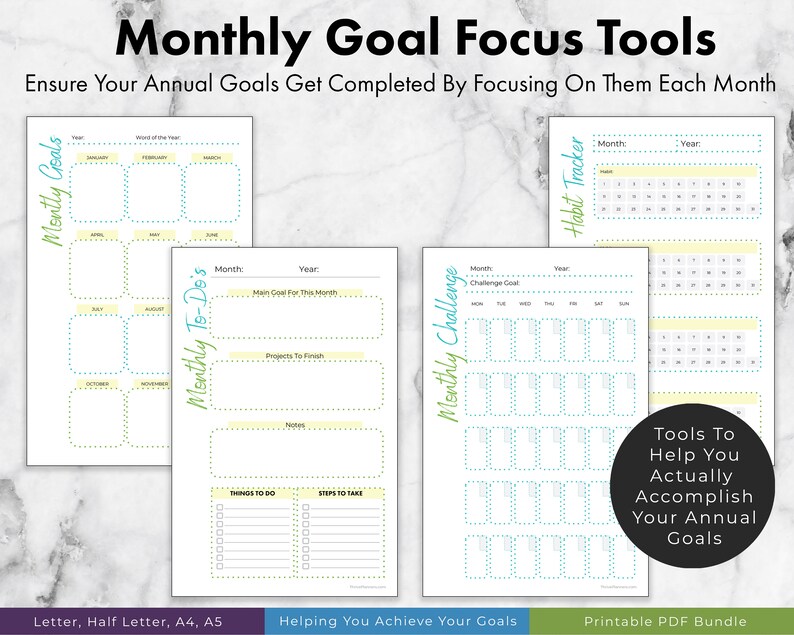 2021 Goal Planner Printable Planner Download Goal Setting | Etsy