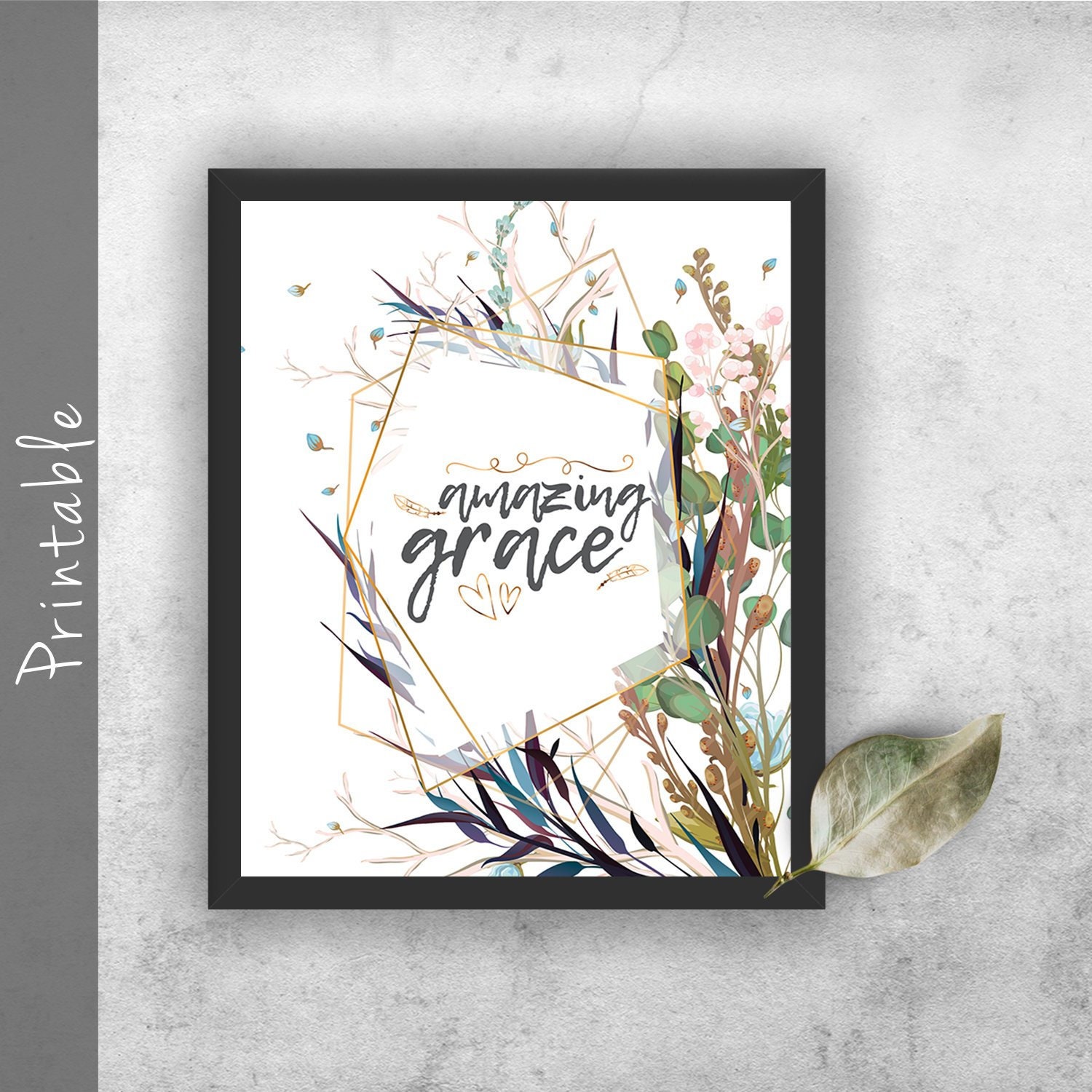 Amazing Grace Sign Christian Wall Art Printable - Etsy