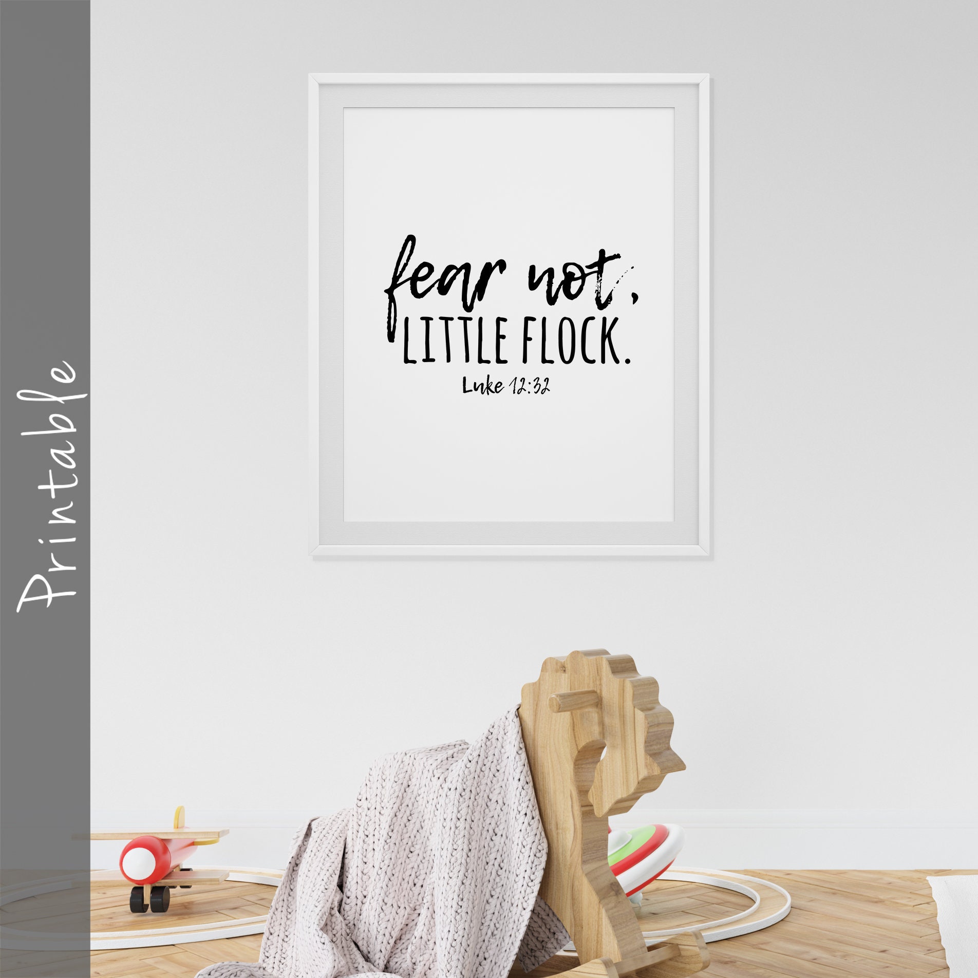 Fear Not Little Flock Christian Bible Verse Art Luke 12 32 | Etsy