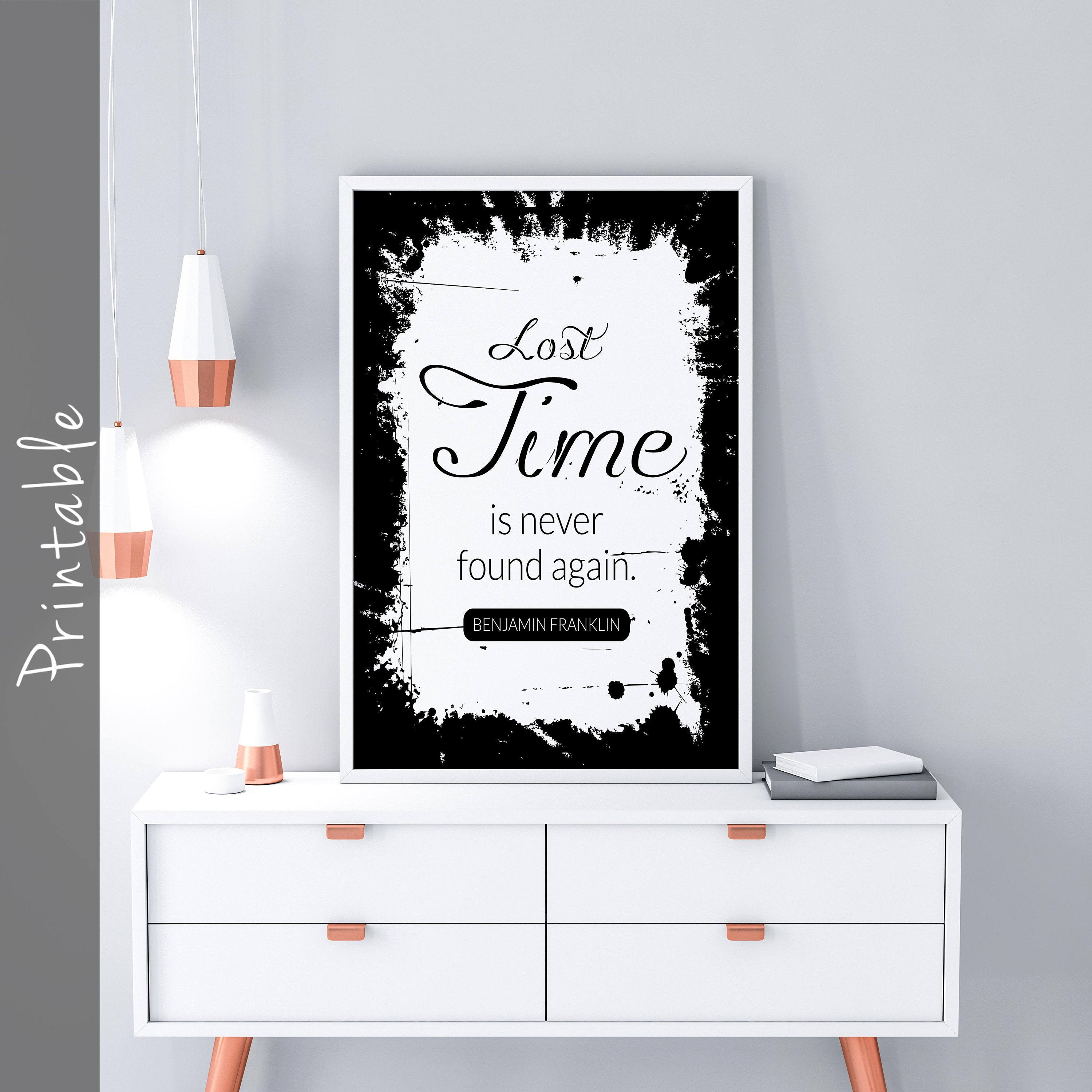Lost Time is Never Found Again Printable Benjamin Franklin - Etsy