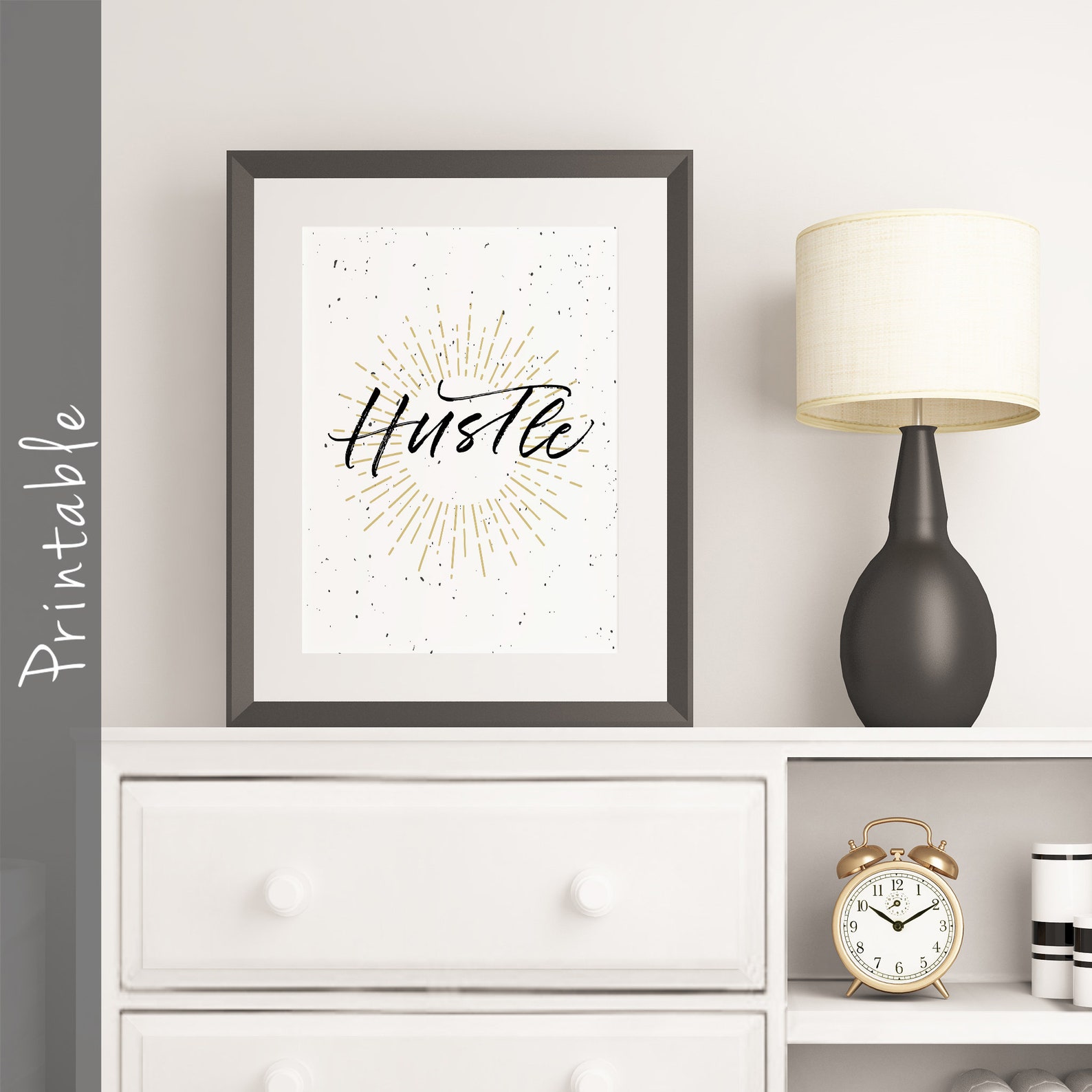 Hustle Poster Printable Inspirational Entreprenuer Sign | Etsy