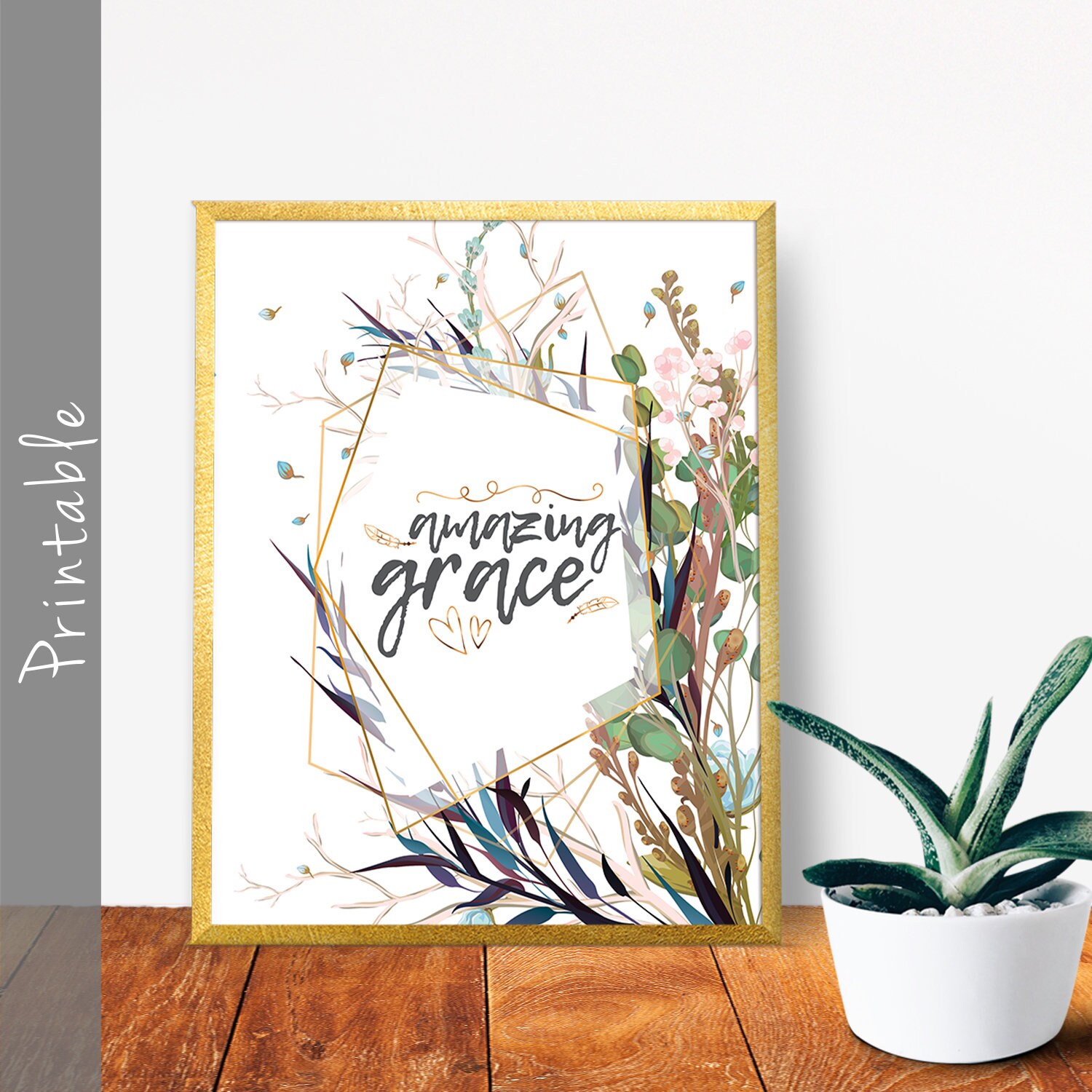 Amazing Grace Sign Christian Wall Art Printable - Etsy