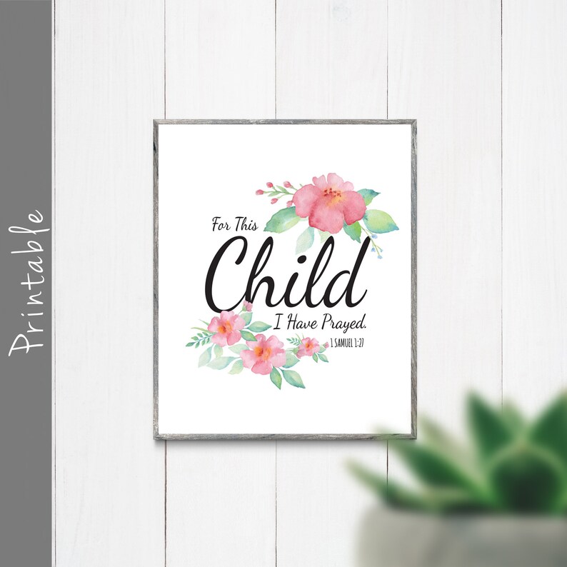 For This Child I Have Prayed Printable Sign - Etsy