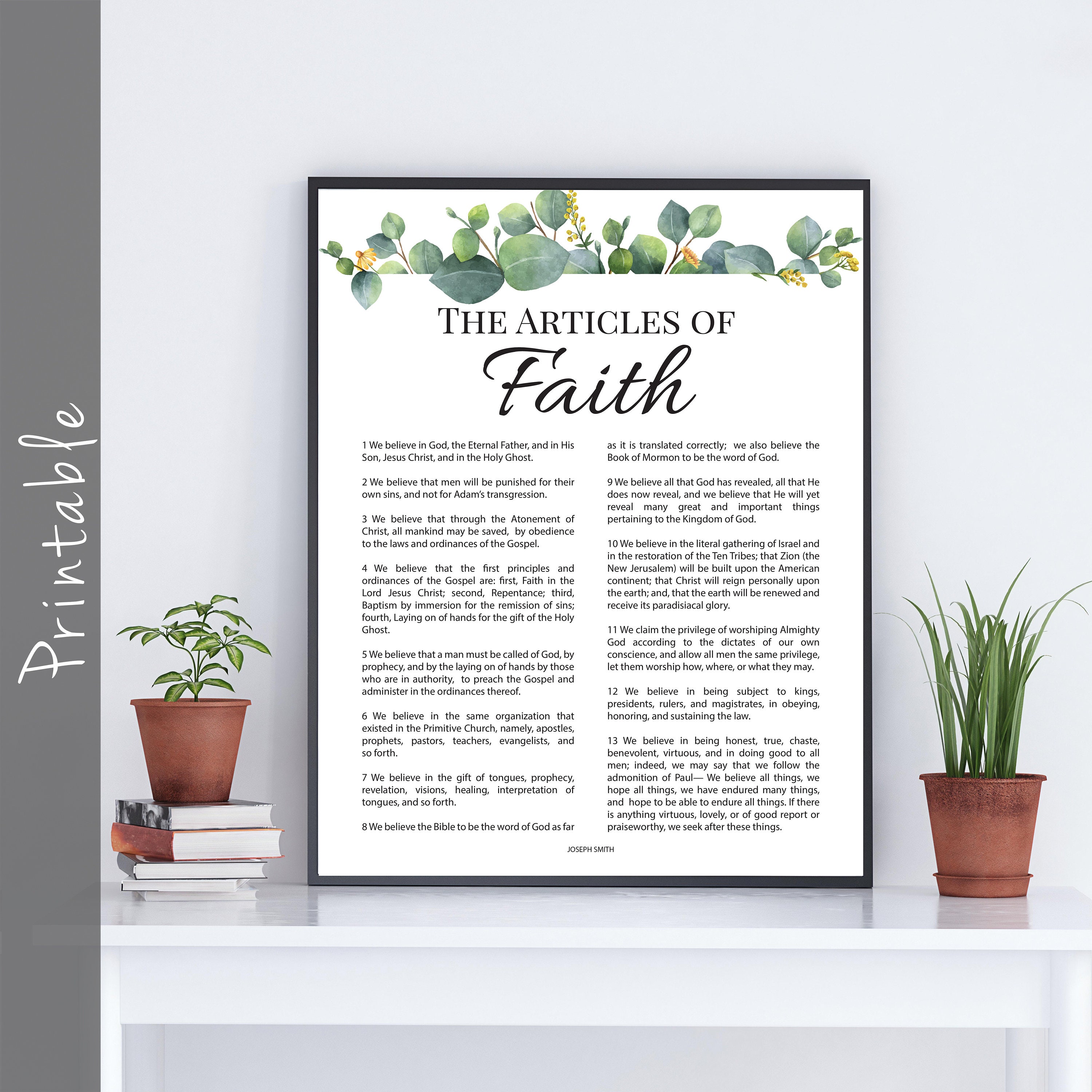 The Articles of Faith LDS Art LDS Printable in 18 Different Sizes - Etsy