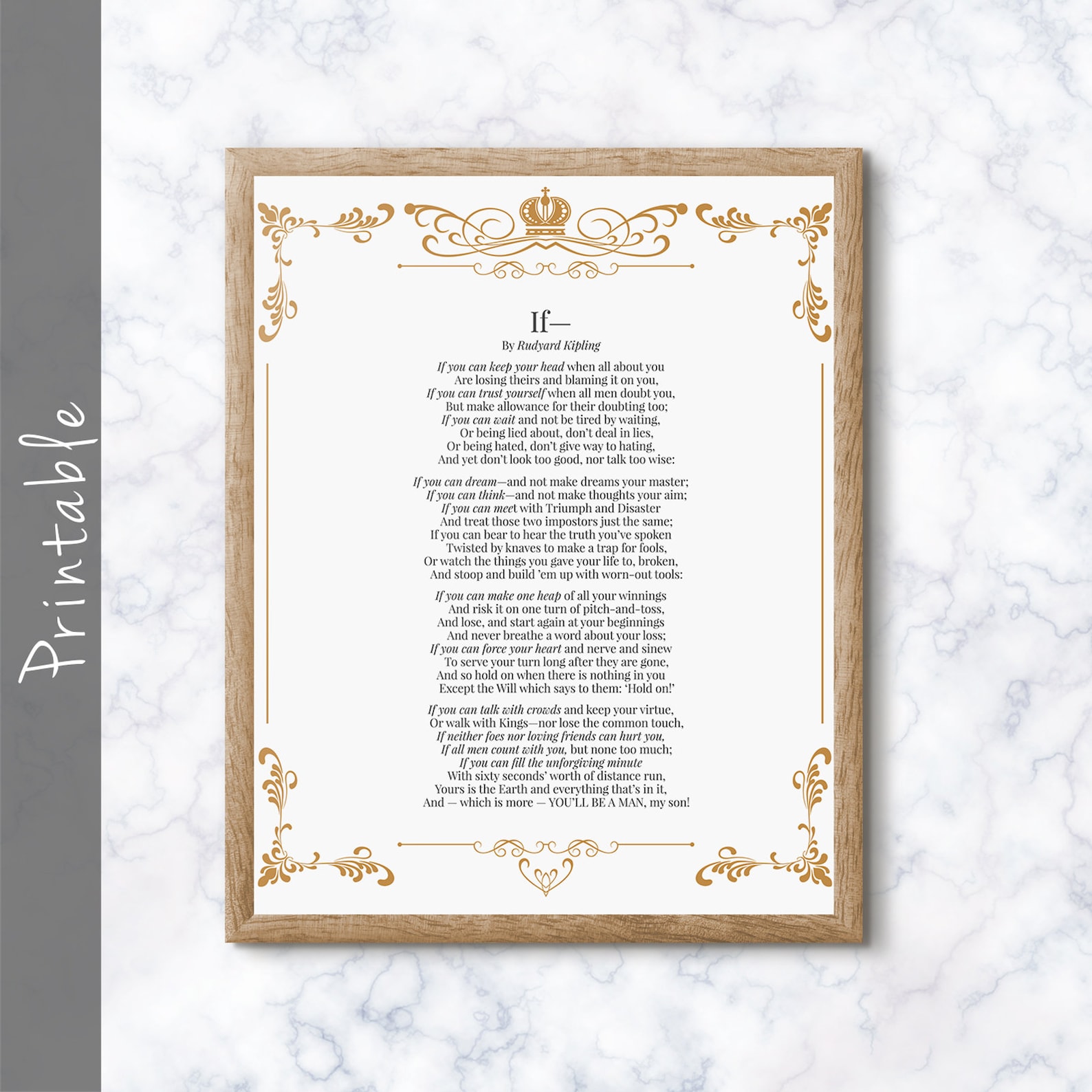 Rudyard Kipling si poema imprimible Si puedes mantener la - Etsy México