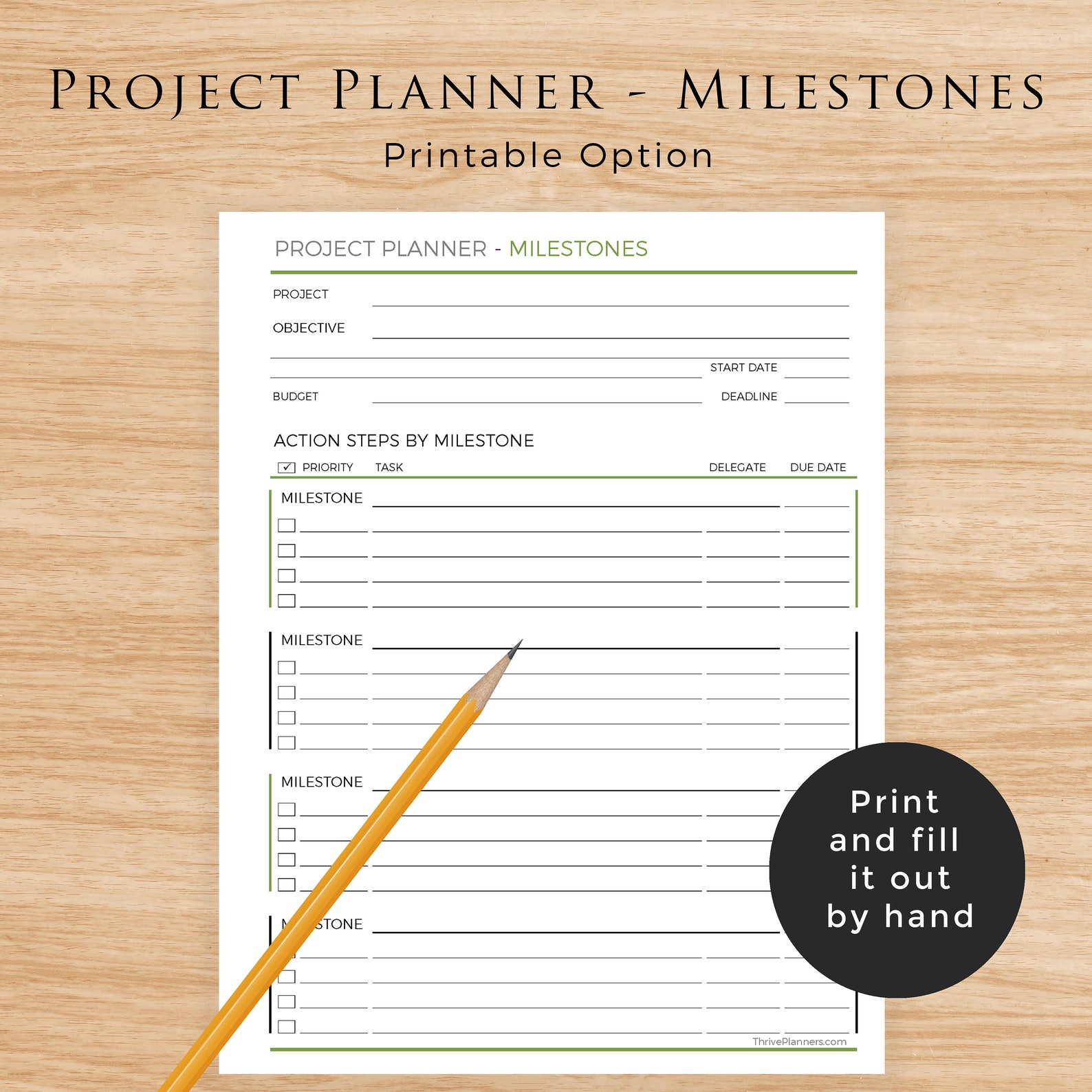 Project Planner Milestones Tracker Printable to Do List - Etsy