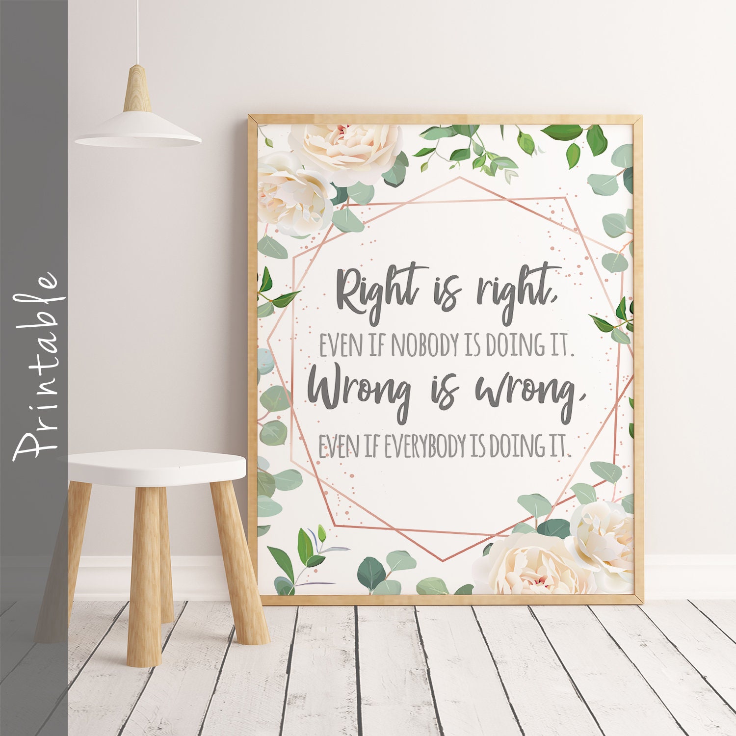 Inspirational Quote Art Print, Floral Botanical Design (digital ...